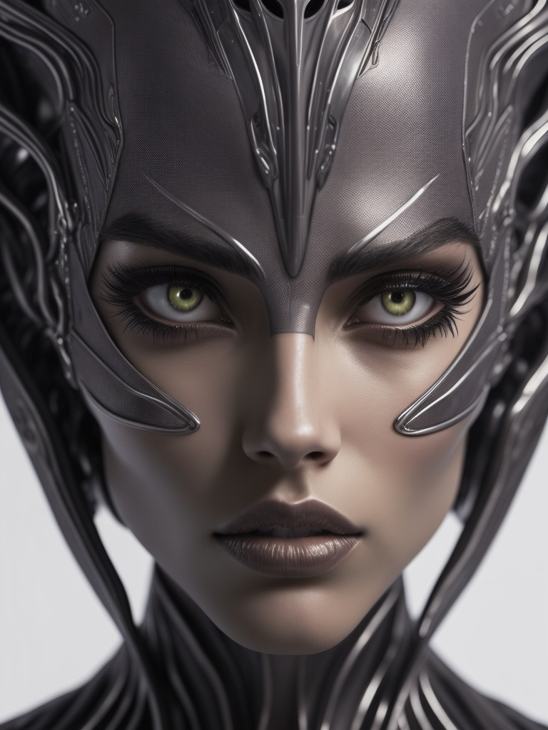 Premium Free ai Images | beautiful alien woman by hajime sorayama hedi ...