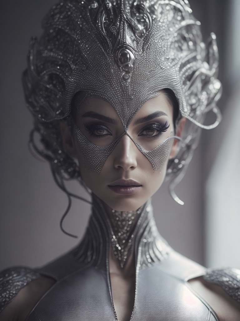 Premium Free ai Images | beautiful alien woman by hajime sorayama hedi ...