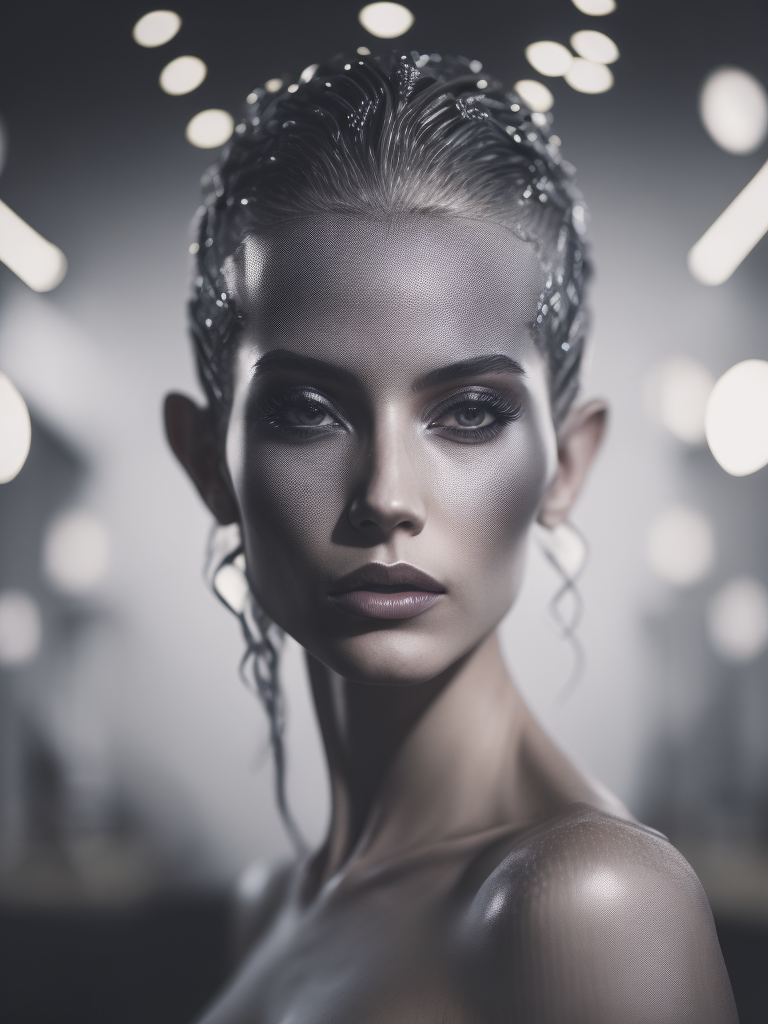 Premium Free ai Images | beautiful alien woman by hajime sorayama hedi ...