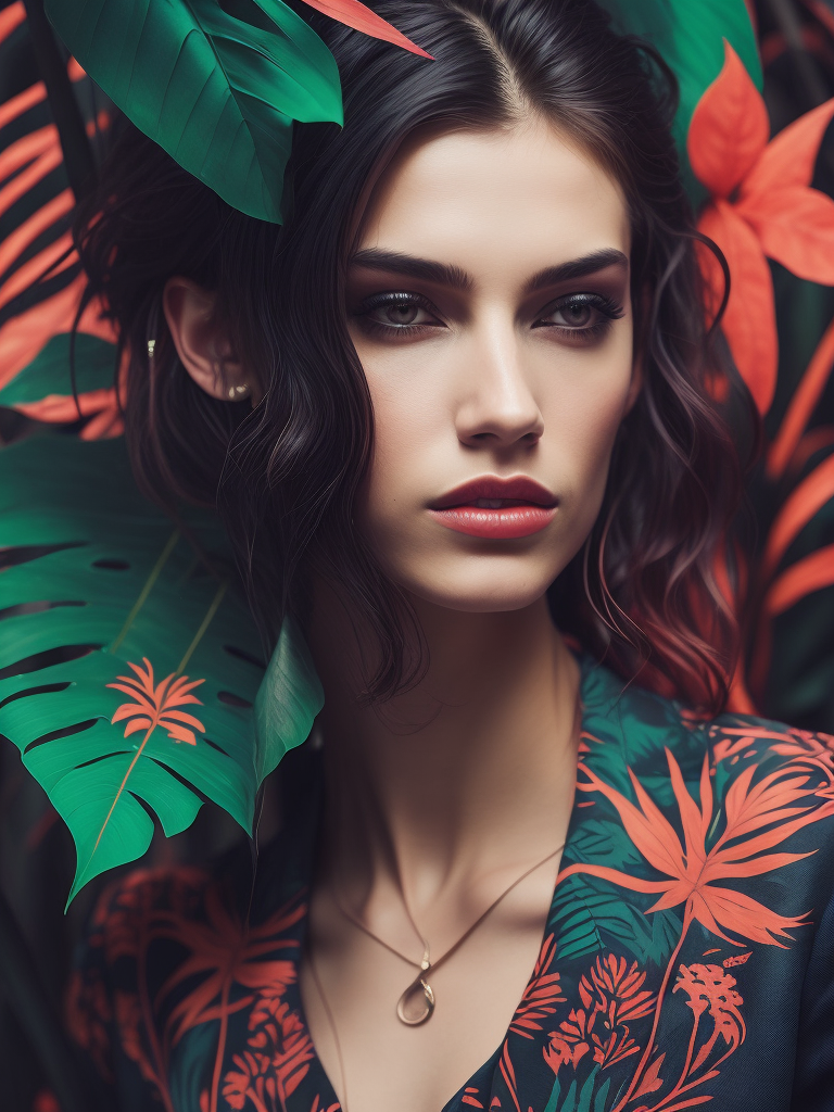 Premium Free ai Images | tropicalpunk by anna dittmann wallpaper ...