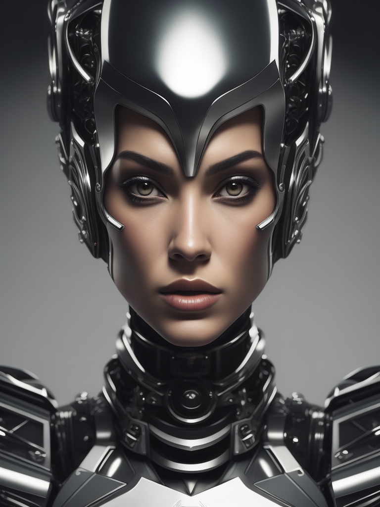 Premium Free ai Images | realistic fashion women frontal portrait robot ...