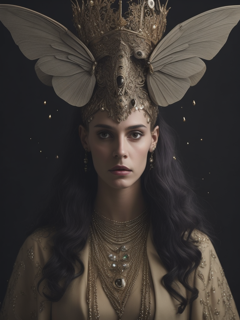 Premium Free ai Images | moth queen by rene magritte leonora carrington