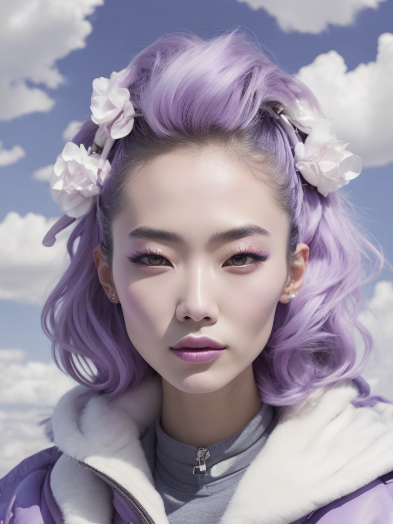 Premium Free ai Images | beautiful woman wear supreme circa harajuku ...