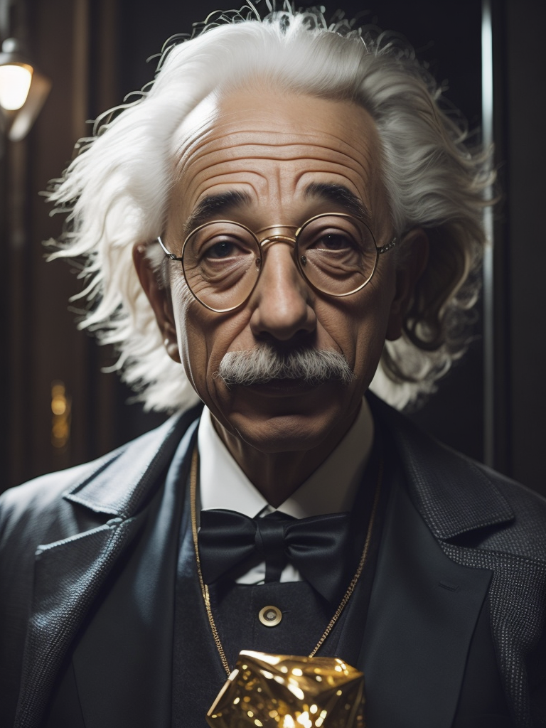 Premium Free ai Images | cinematic photo of albert einstein in rapper ...