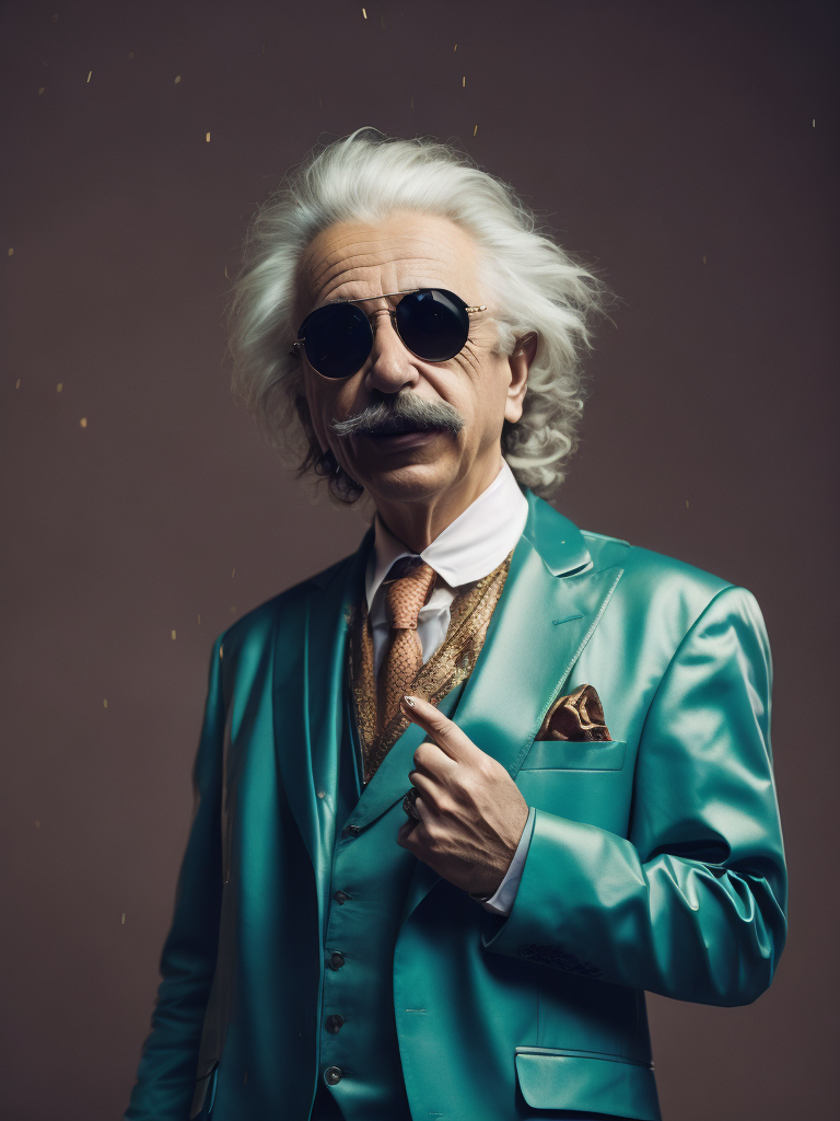 Premium Free ai Images | cinematic photo of albert einstein in rapper ...