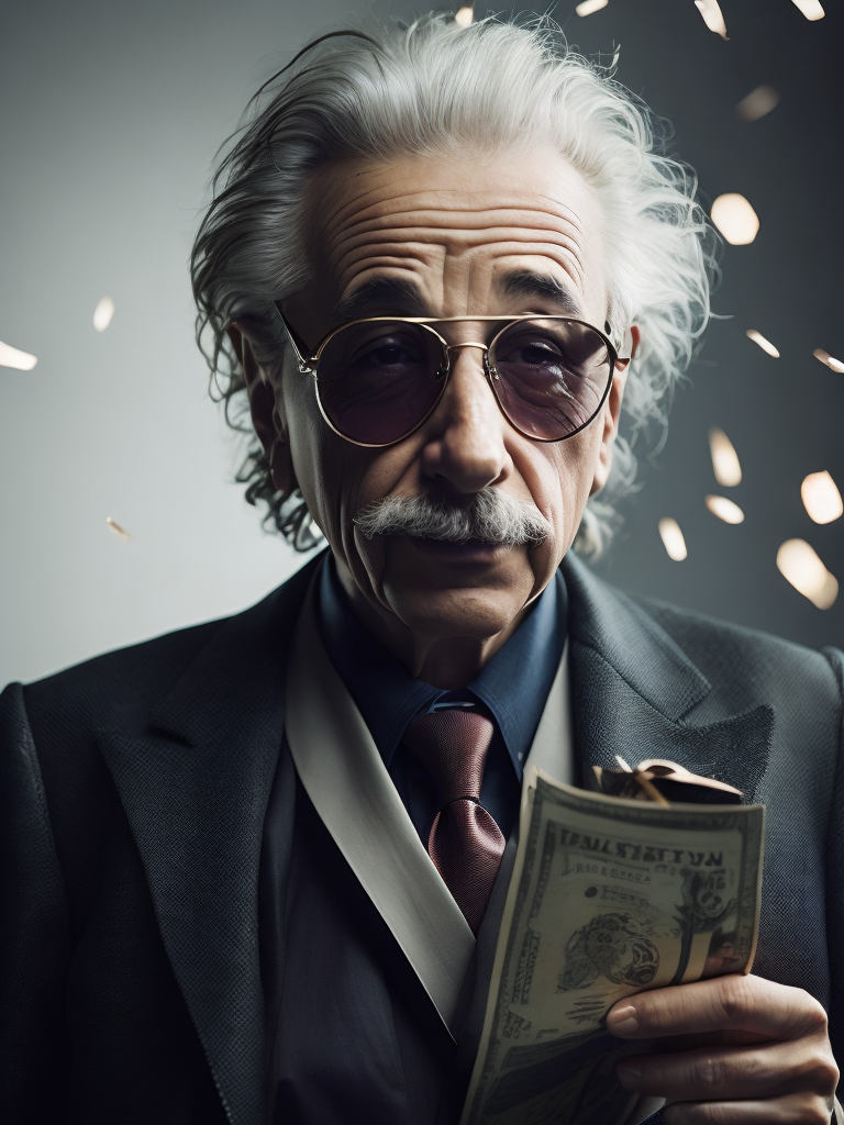 Premium Free ai Images | cinematic photo of albert einstein in rapper ...