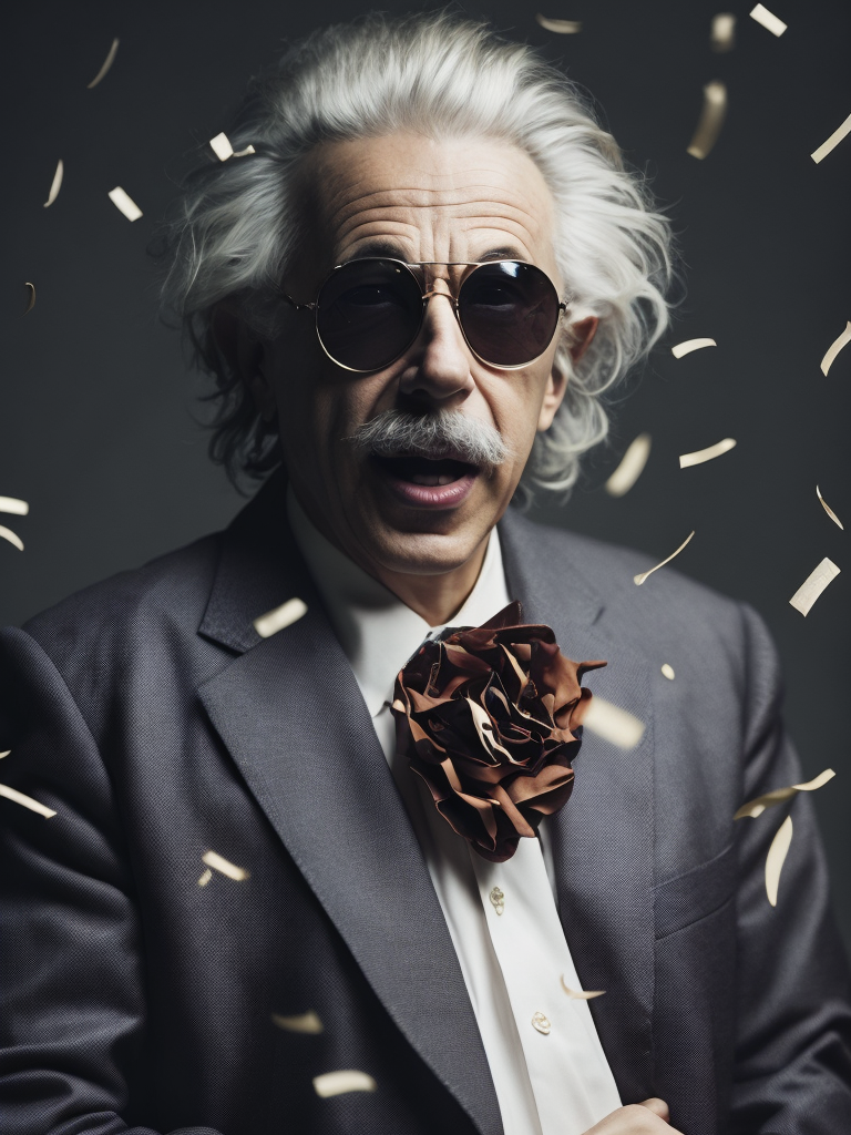 Premium Free ai Images | cinematic photo of albert einstein in rapper ...