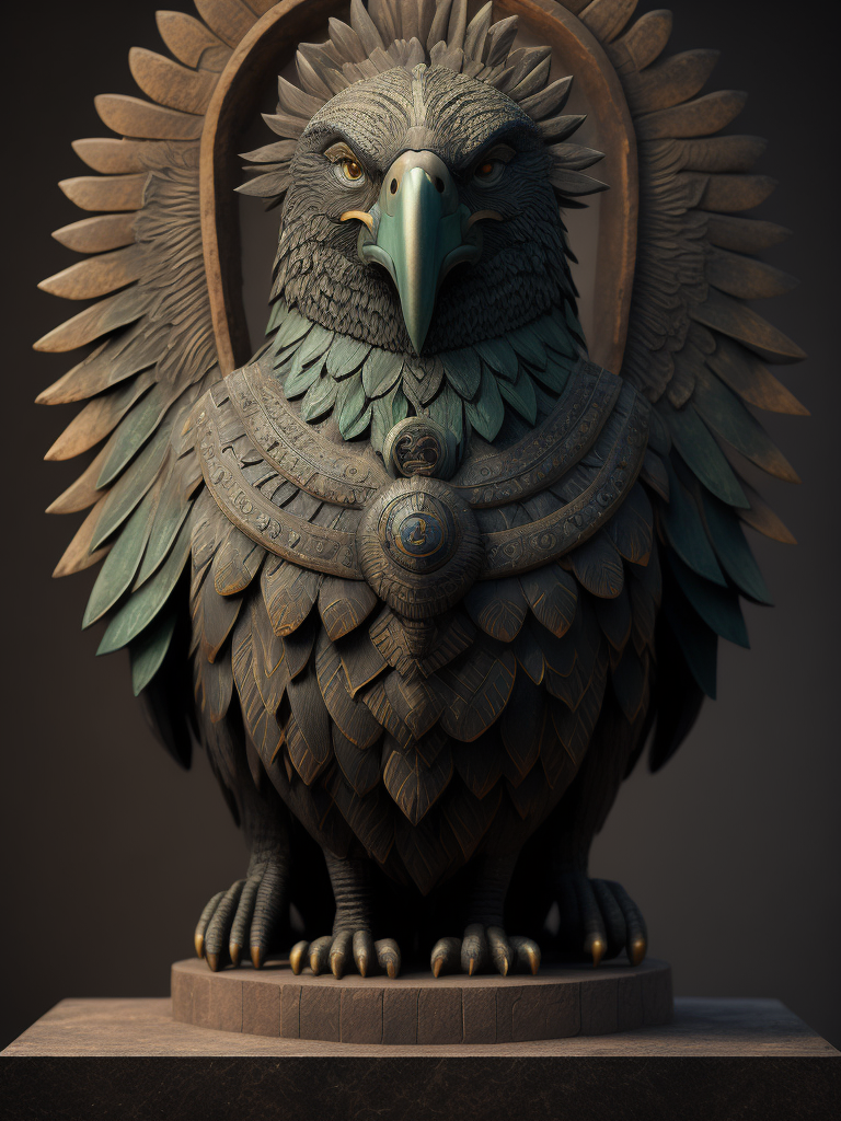 Premium Free ai Images | aztec era stone sculpture by xiuhtecuhtli ...