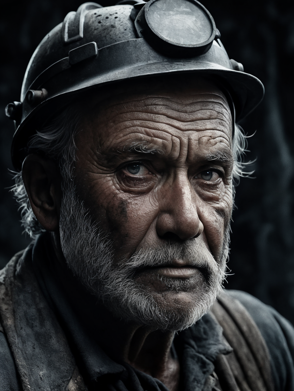 Premium Free ai Images | portrait an old coal miner in th century pen ...