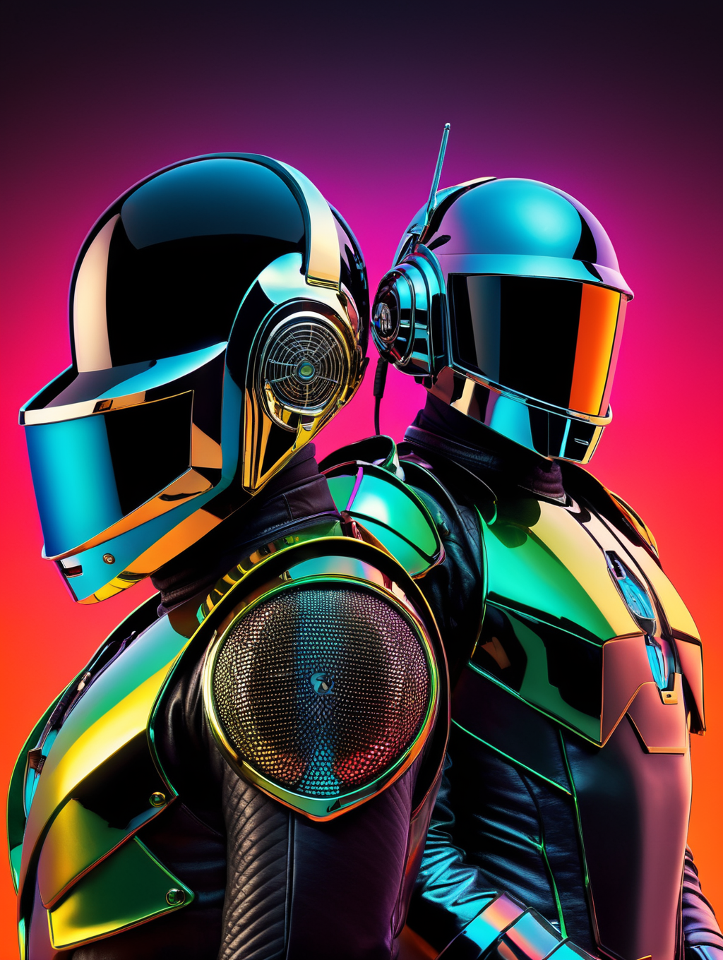 Premium Free ai Images | portrait of daft punk ultra realism super ...