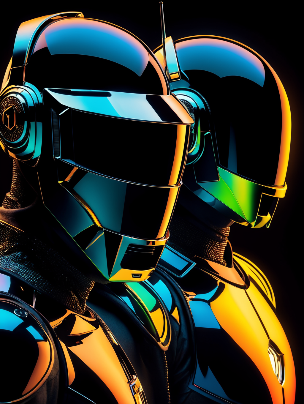 Premium Free ai Images | portrait of daft punk ultra realism super ...