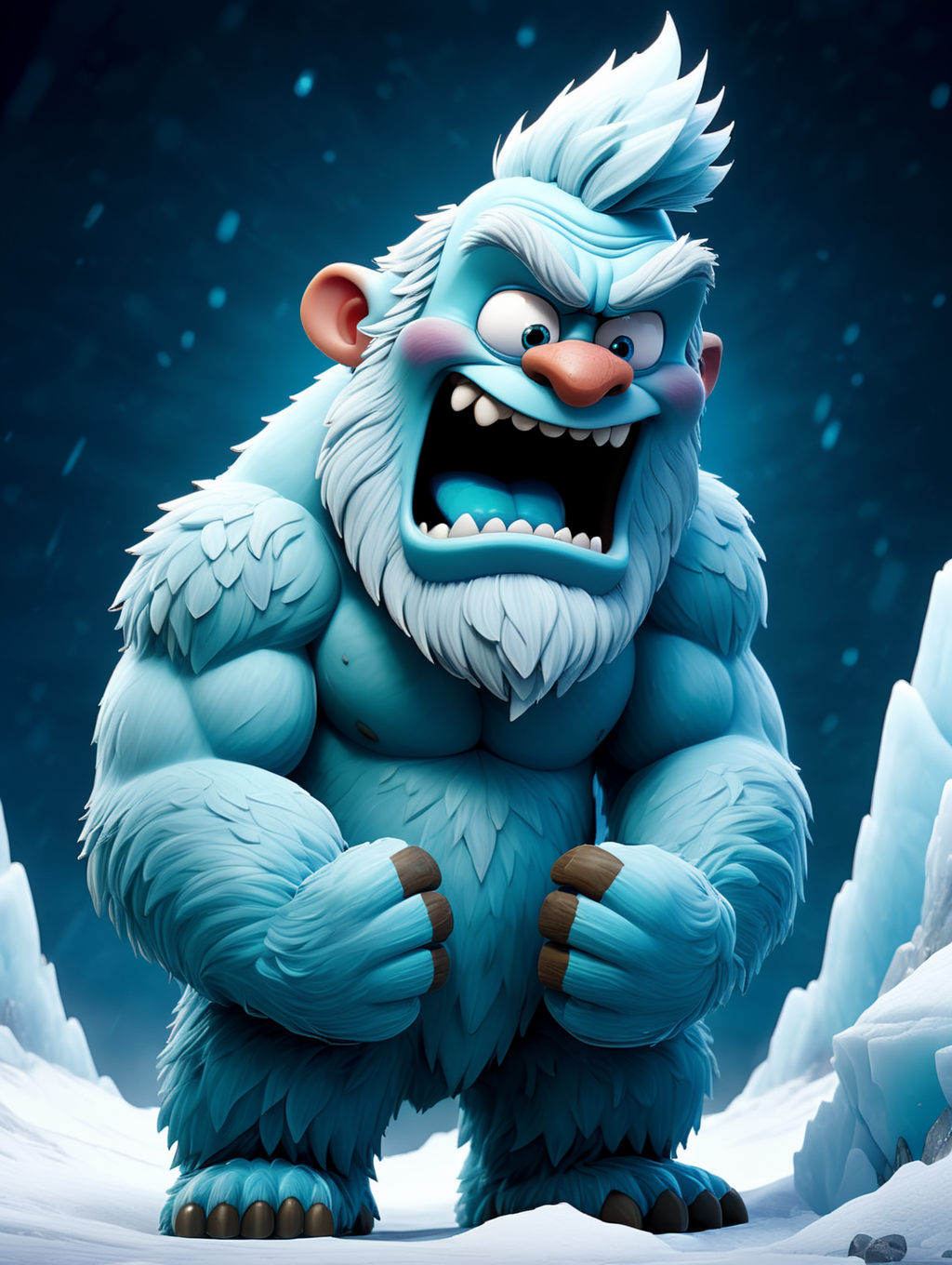 Premium Free ai Images | glacial yeti description the glacial yeti is ...