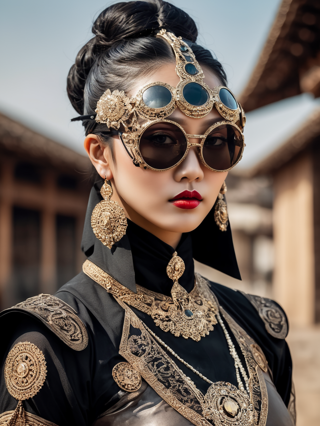 Premium Free ai Images | jeweled mask solarpunk travaler futuristic ...