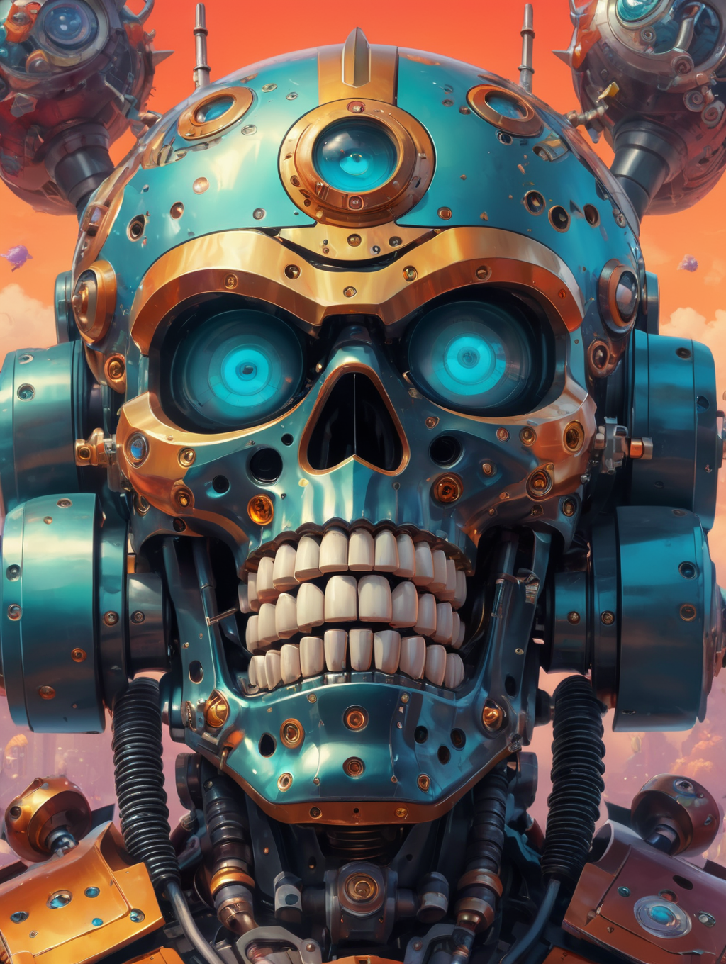 Premium Free ai Images | cartoon style photo of huge savage skelton ...