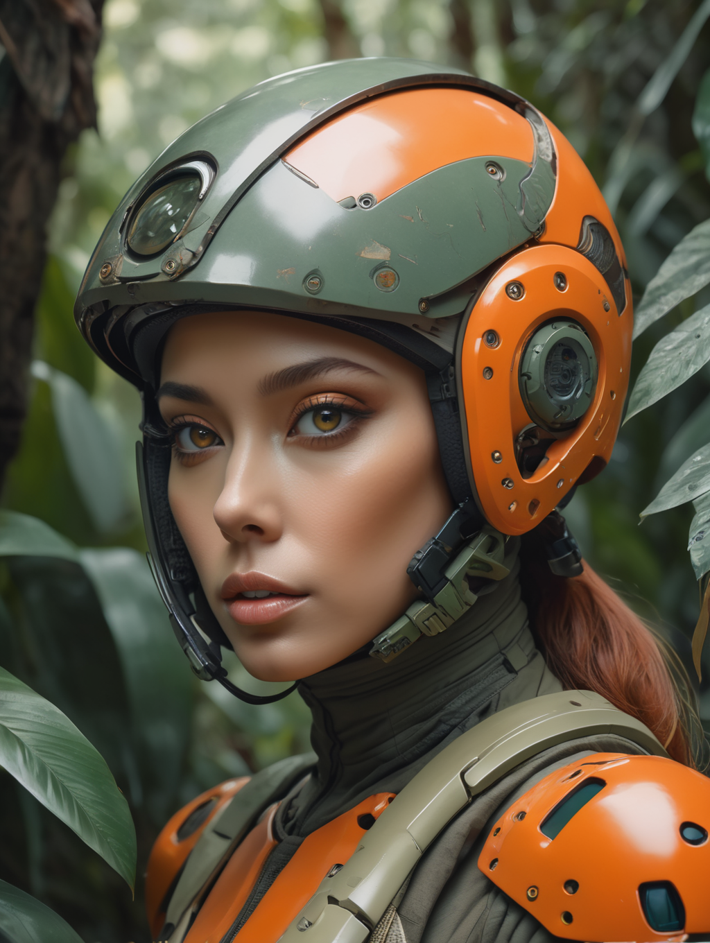 Premium Free ai Images | waist up muted photo portrait titled female ...