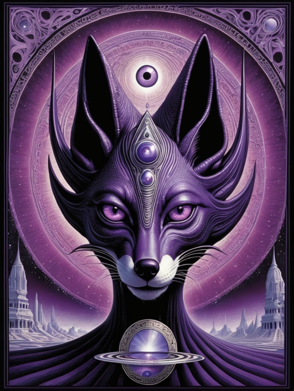 Premium Free ai Images | rock band tour poster third eye alien fox ...