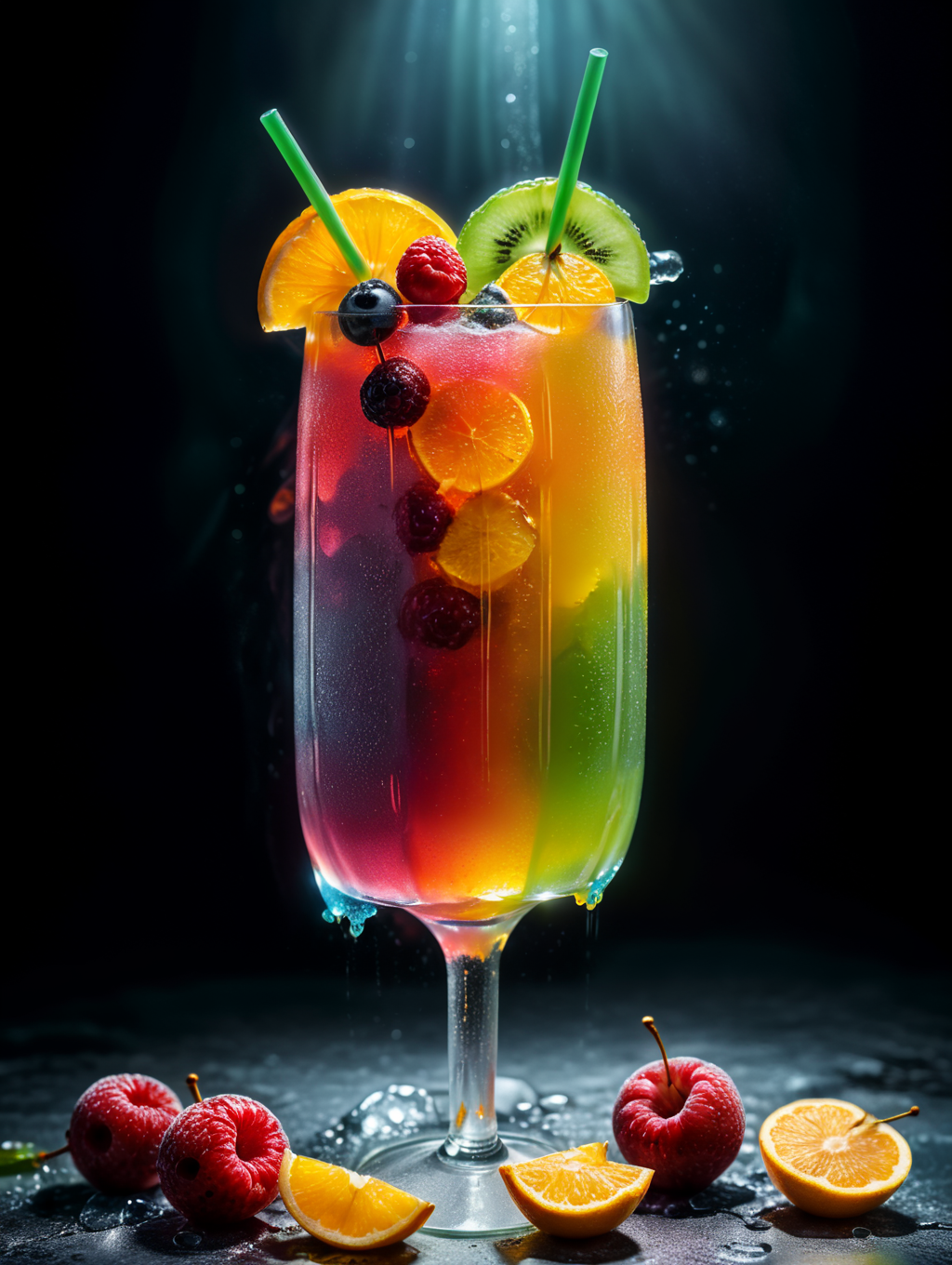 Premium Free ai Images | translucent frozen juice stick on stick bright ...