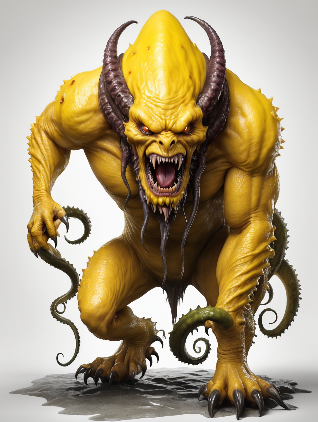 Premium Free ai Images | full body portrait of yellow maniacal cyclops monster slimy skin ...