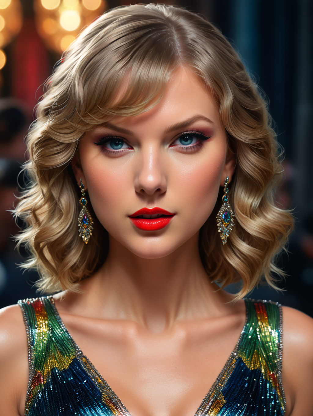 Premium Free ai Images | portrait of taylor swift bright and saturated ...