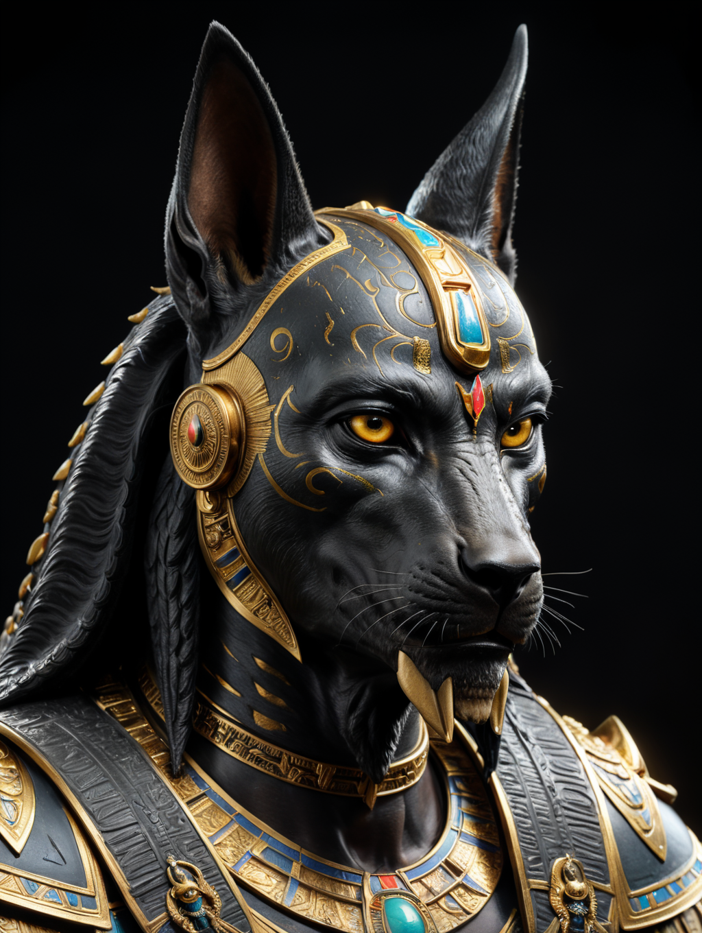 Premium Free ai Images | egyptian god anubis portrait hyper realistic ...
