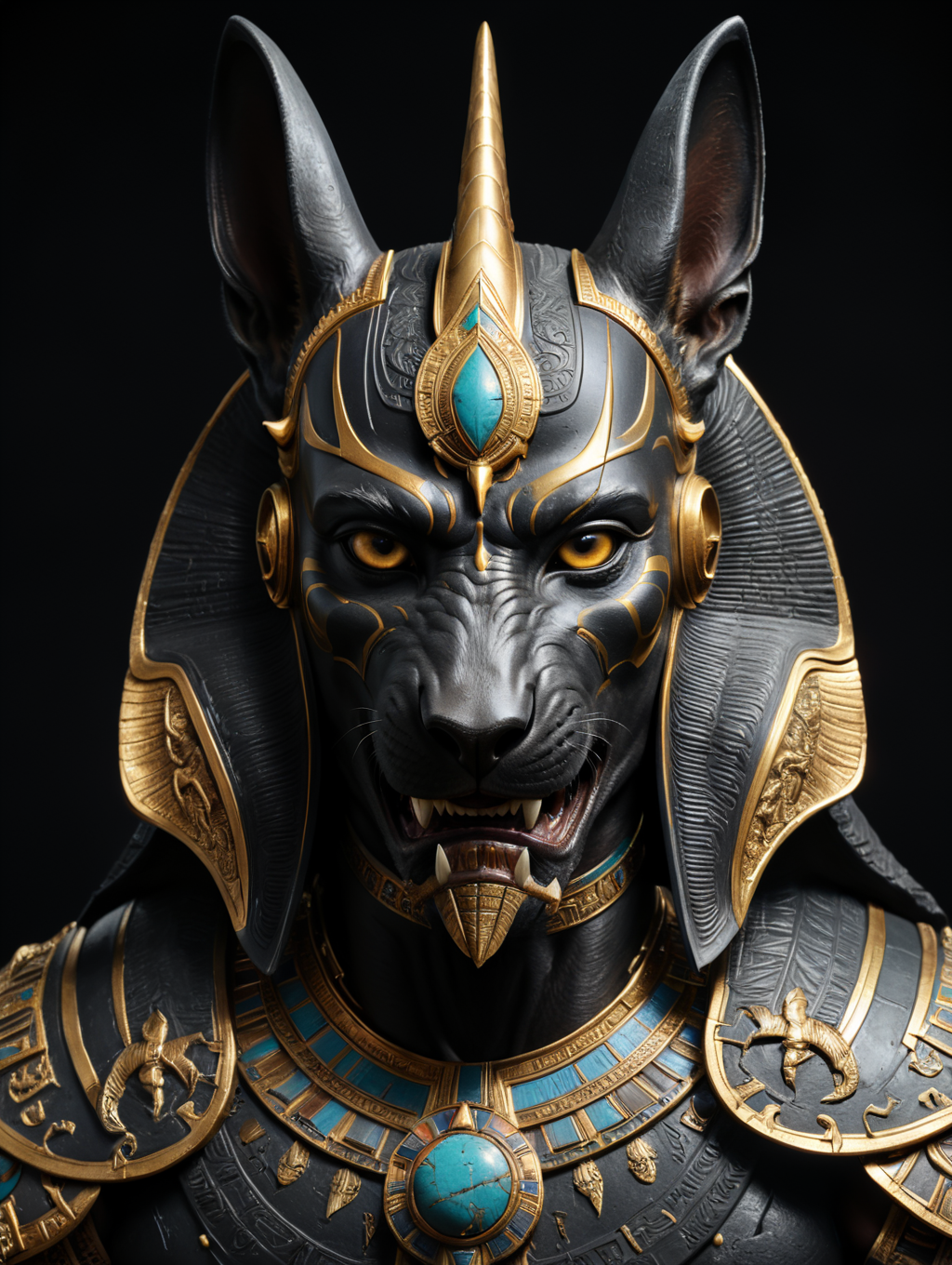 Premium Free ai Images | egyptian god anubis portrait hyper realistic ...