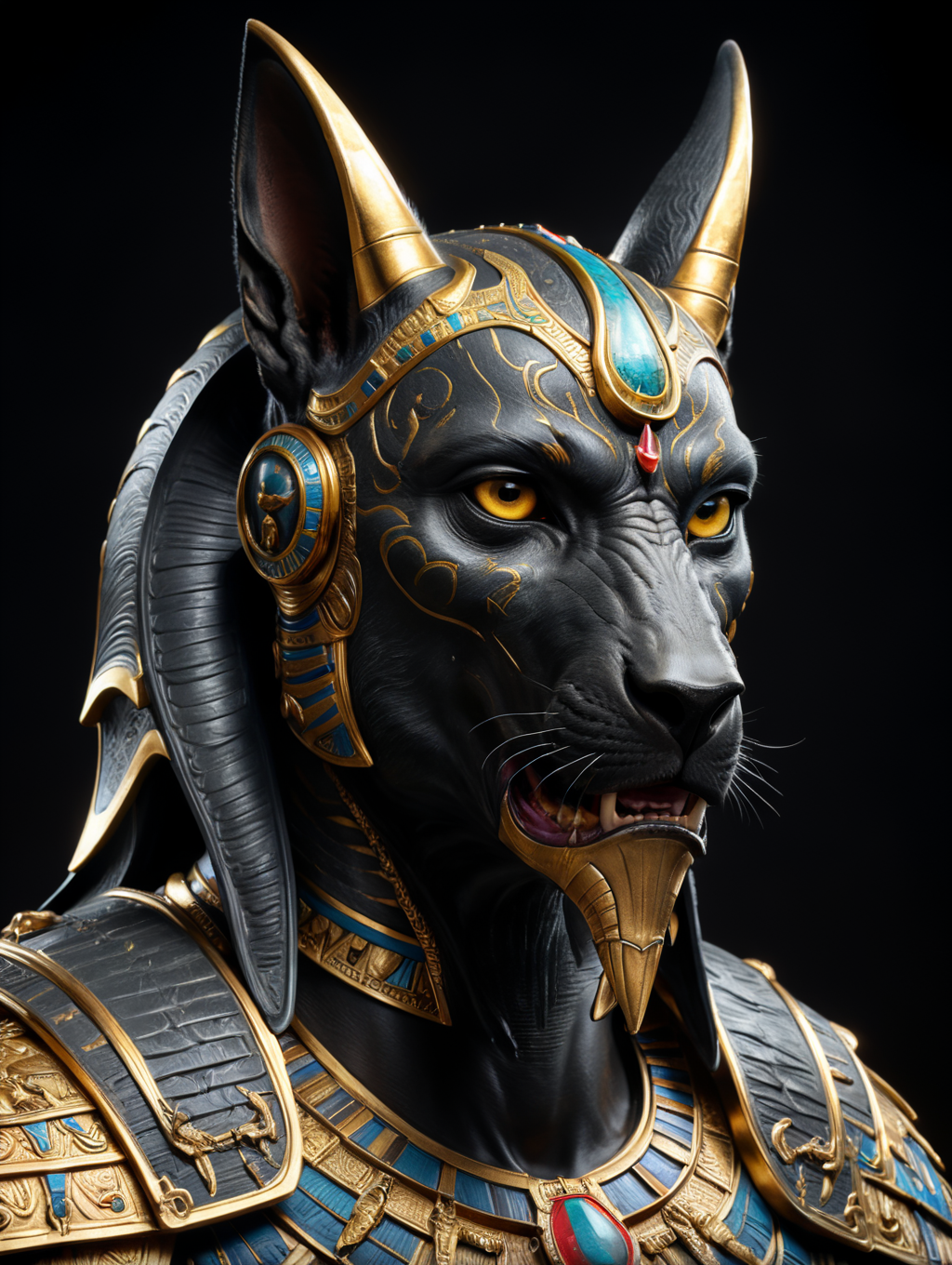 Premium Free ai Images | egyptian god anubis portrait hyper realistic ...