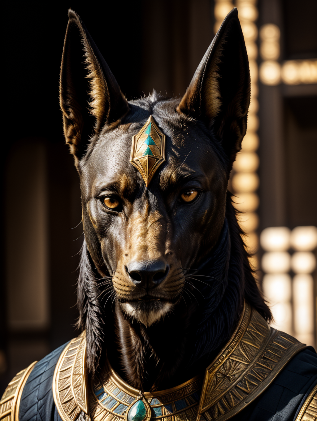 Premium Free ai Images | egyptian god anubis portrait hyper realistic ...