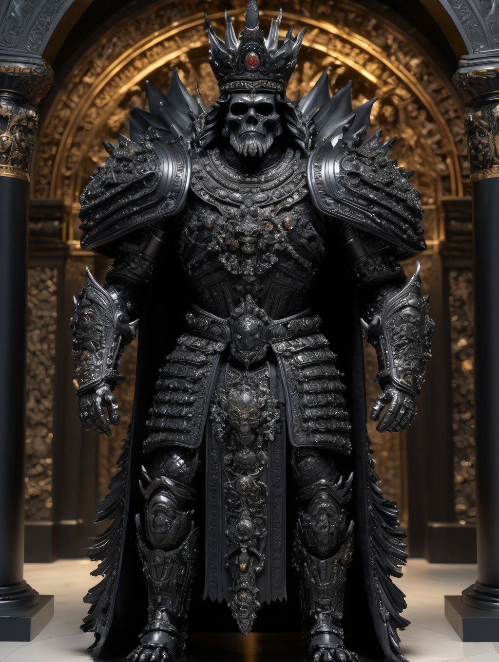 Premium Free ai Images | full body obsidian sculpture of the ruler of ...