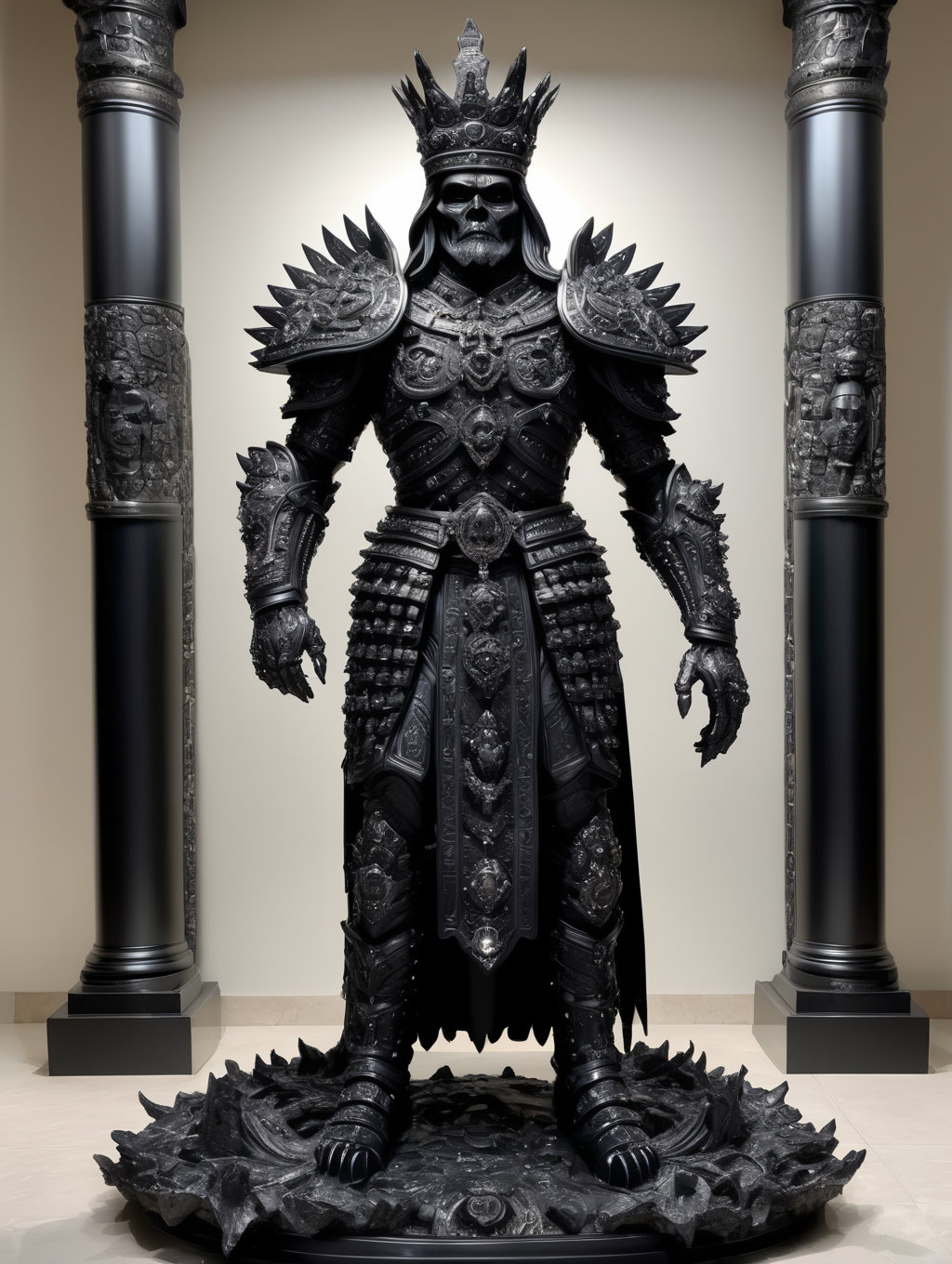 Premium Free ai Images | full body obsidian sculpture of the ruler of ...