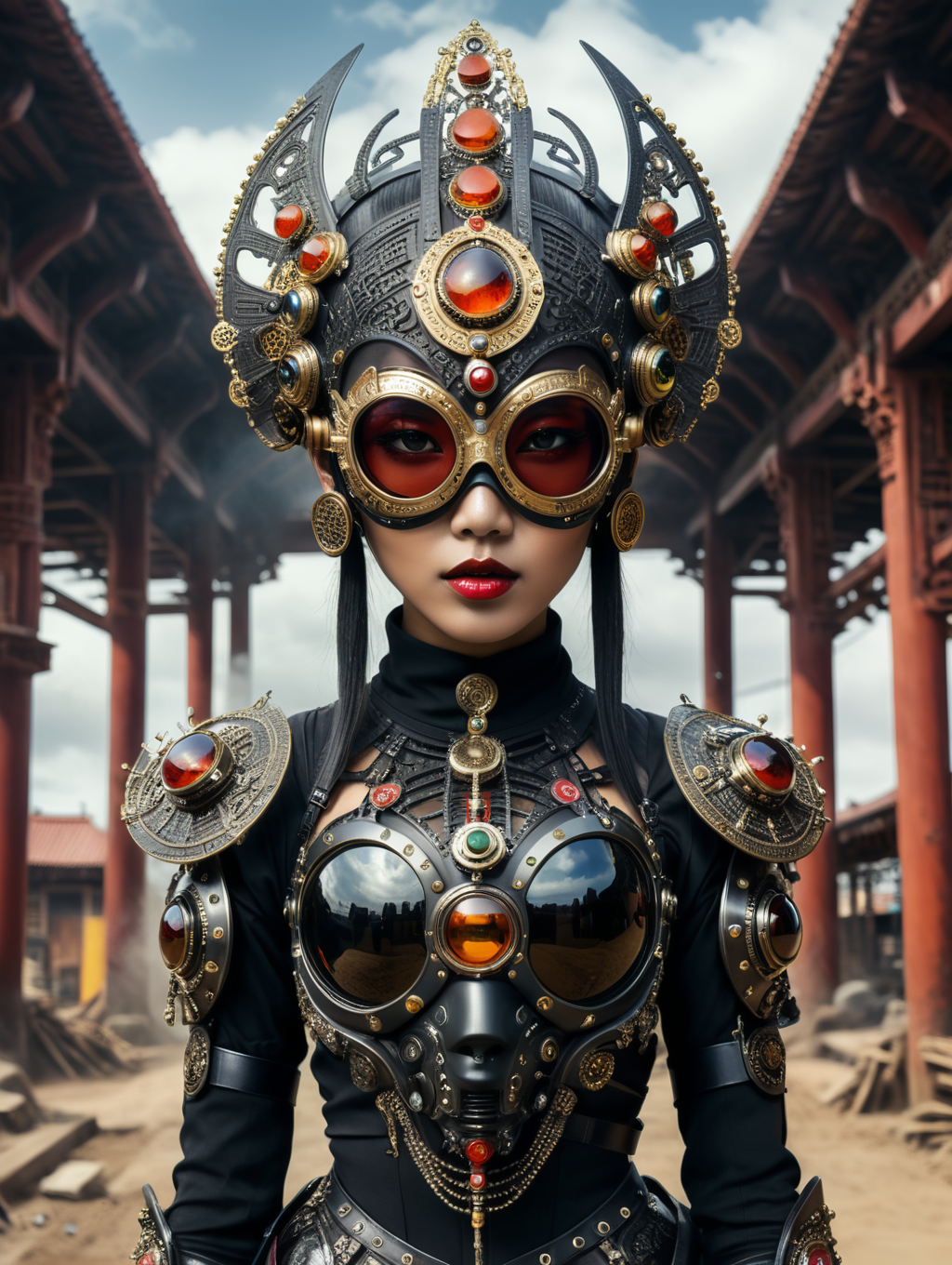 Premium Free ai Images | jeweled mask solarpunk travaler futuristic ...