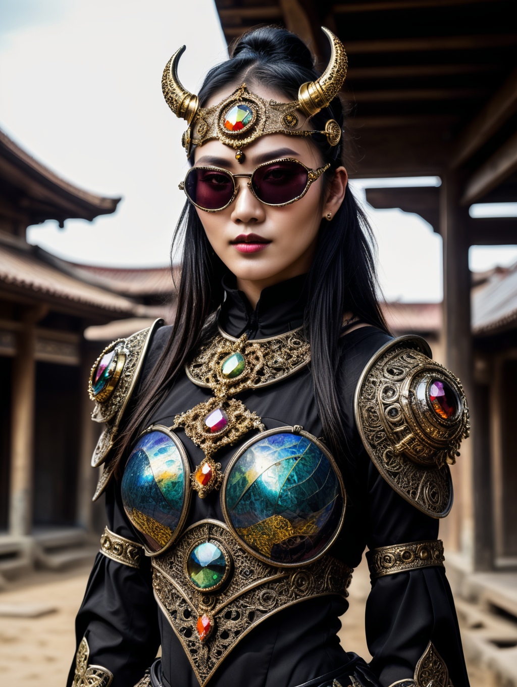 Premium Free ai Images | jeweled mask solarpunk travaler futuristic ...
