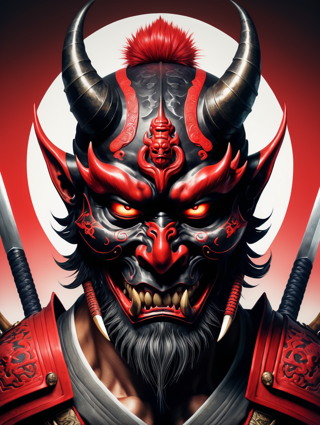 Premium Free ai Images | illustration of demon with two swords and ...