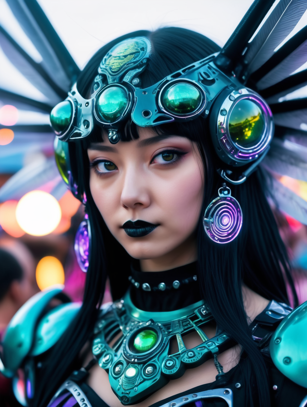 Premium Free ai Images | photorealistic portrait alien mech angels in ...