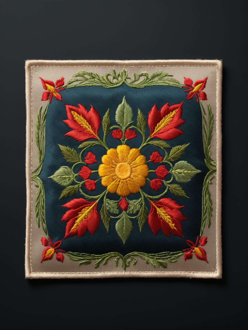 Premium Free ai Images | blank fabric embroidered square patch isolated ...