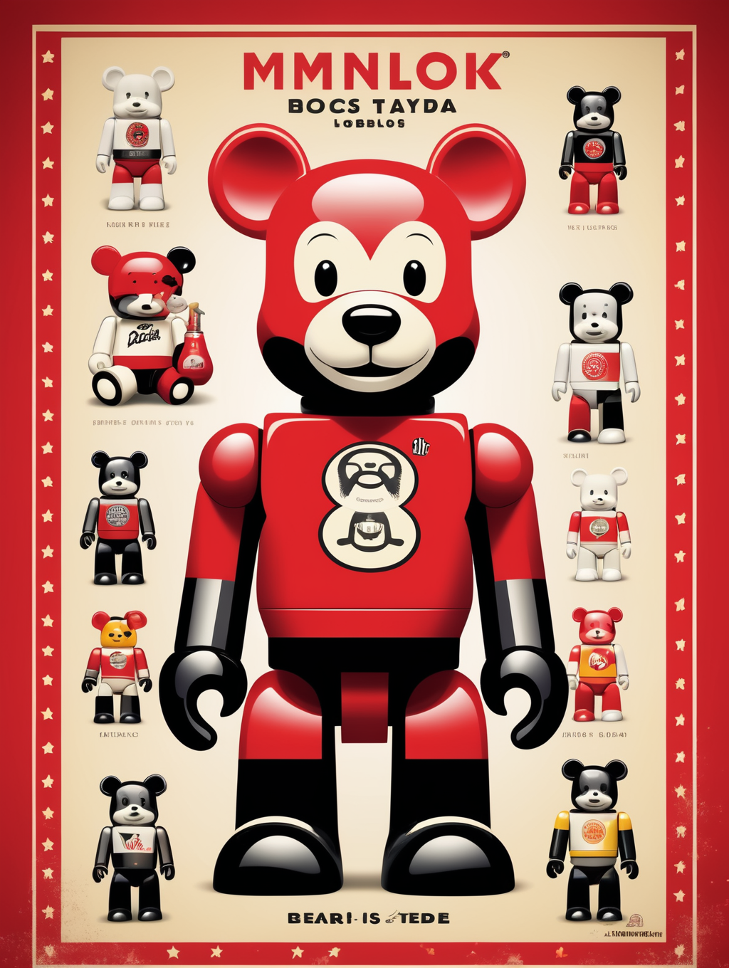 Premium Free ai Images | ad style illustration for bearbrick toy colors ...