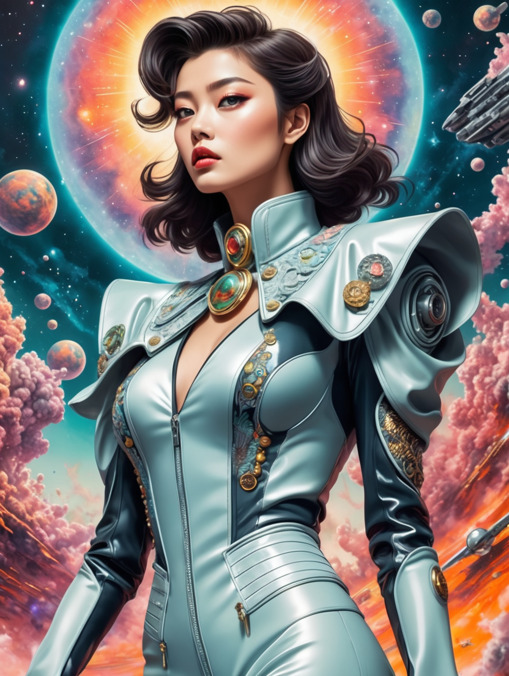 Premium Free ai Images | stylish haute couture outfit in the style of ...