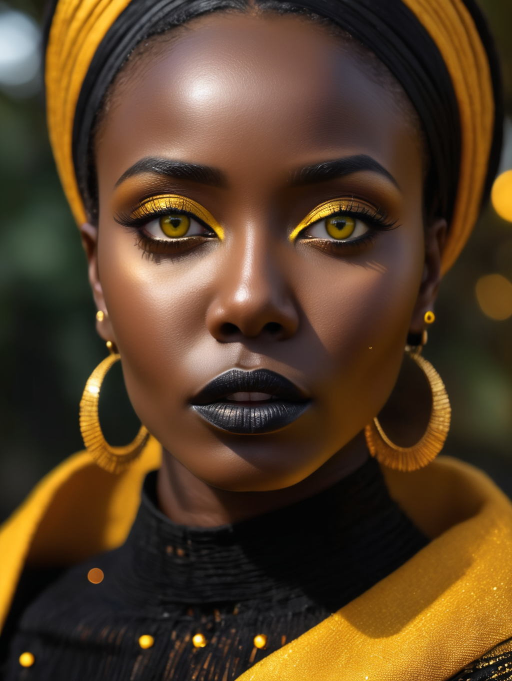 Premium Free ai Images | an eye contact of ugandan woman black skin ...