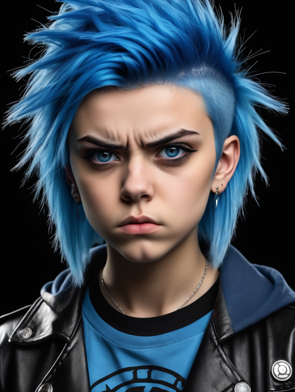 Premium Free ai Images | spoiled brat teenager punk rebel frowning ...