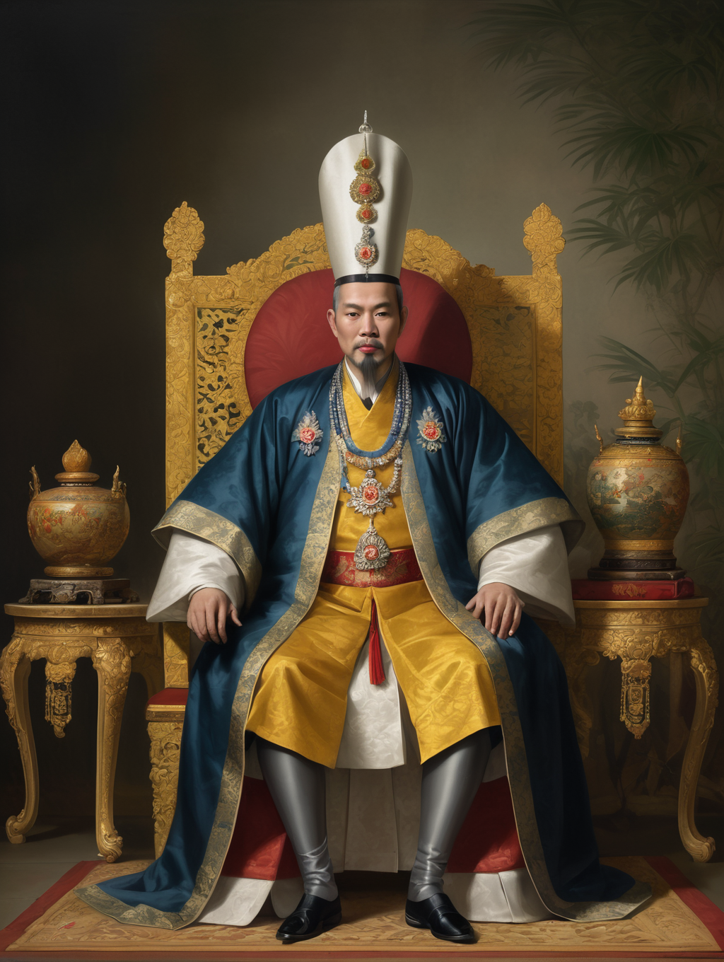 Premium Free ai Images | an th century painting of vietnamese emperor ...