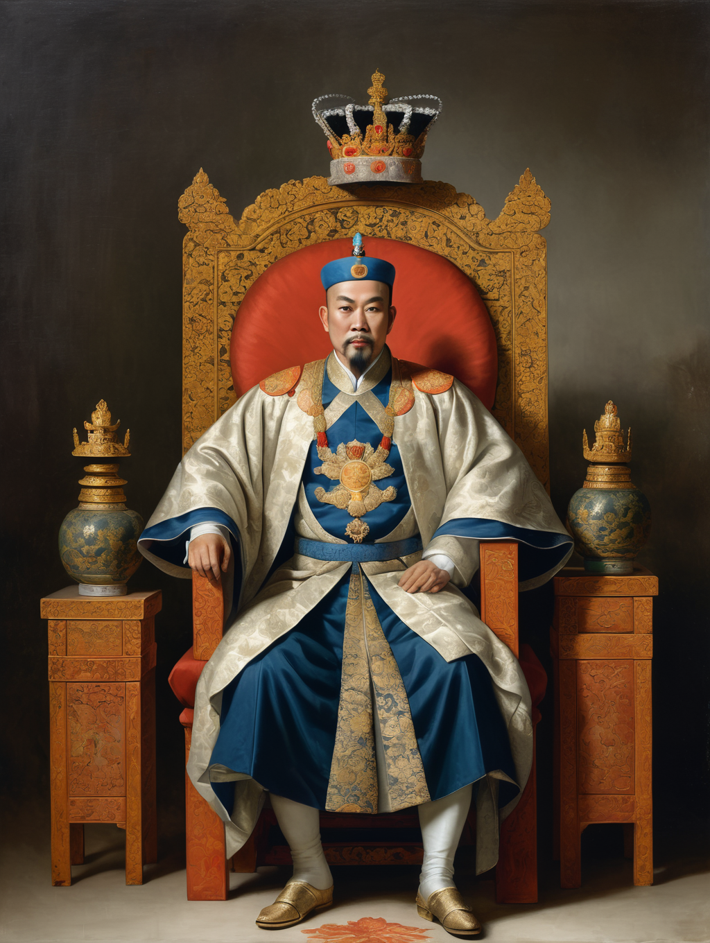 Premium Free ai Images | an th century painting of vietnamese emperor ...