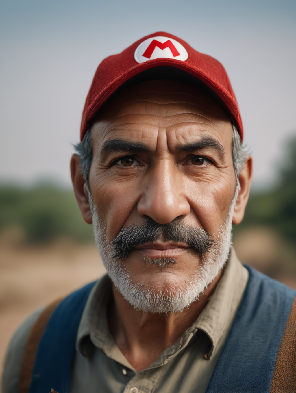 Premium Free ai Images | raw photo portrait of an old super mario ...