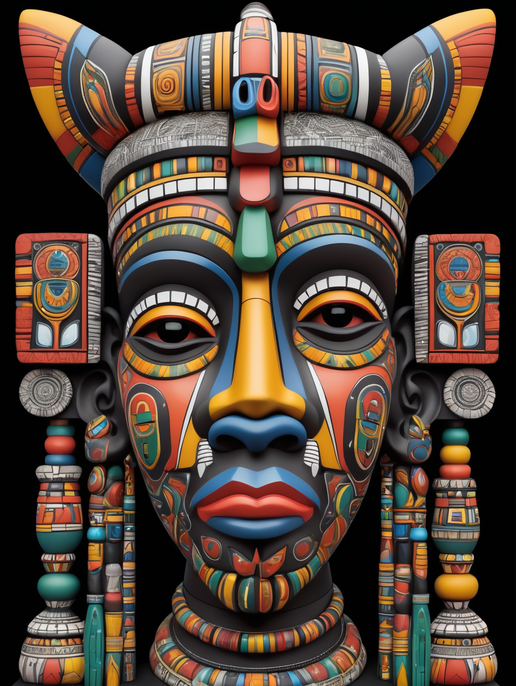 Premium Free ai Images | african totem in ndebele style bright colors ...
