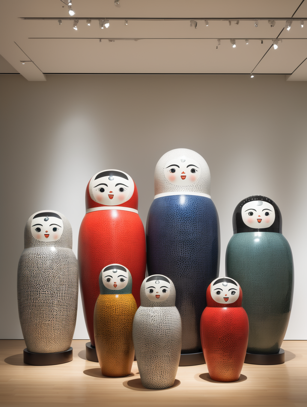 Premium Free ai Images | giant jun kaneko style matryoshka sculpture ...