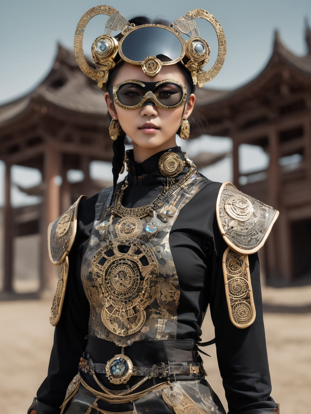 Premium Free ai Images | jeweled mask solarpunk travaler futuristic ...