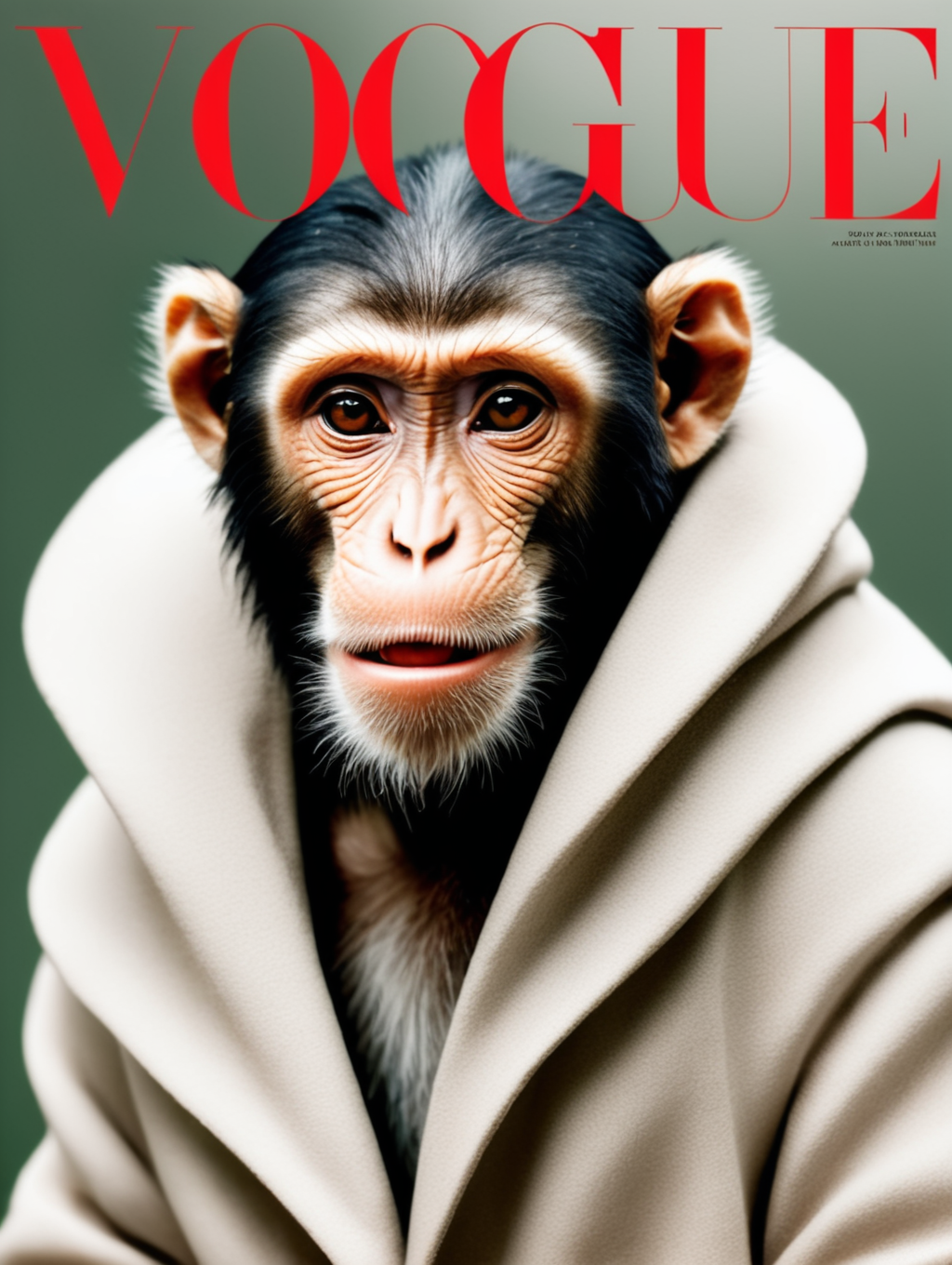 Premium Free ai Images | monkey on the cover of vogue