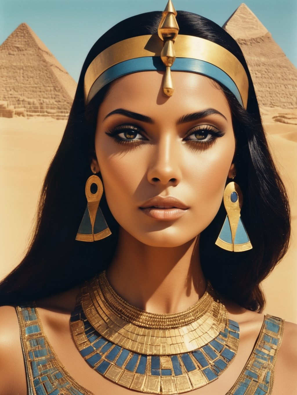 Premium Free ai Images | polaroid colors pharaoh queen beauty mystery ...