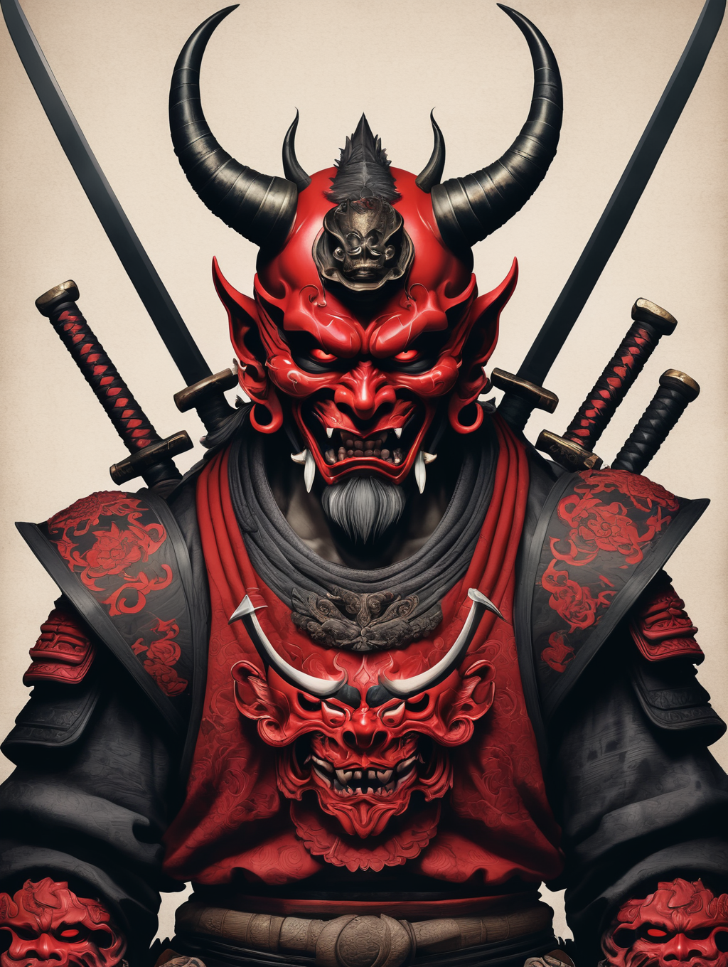 Premium Free ai Images | illustration of demon with two swords and ...
