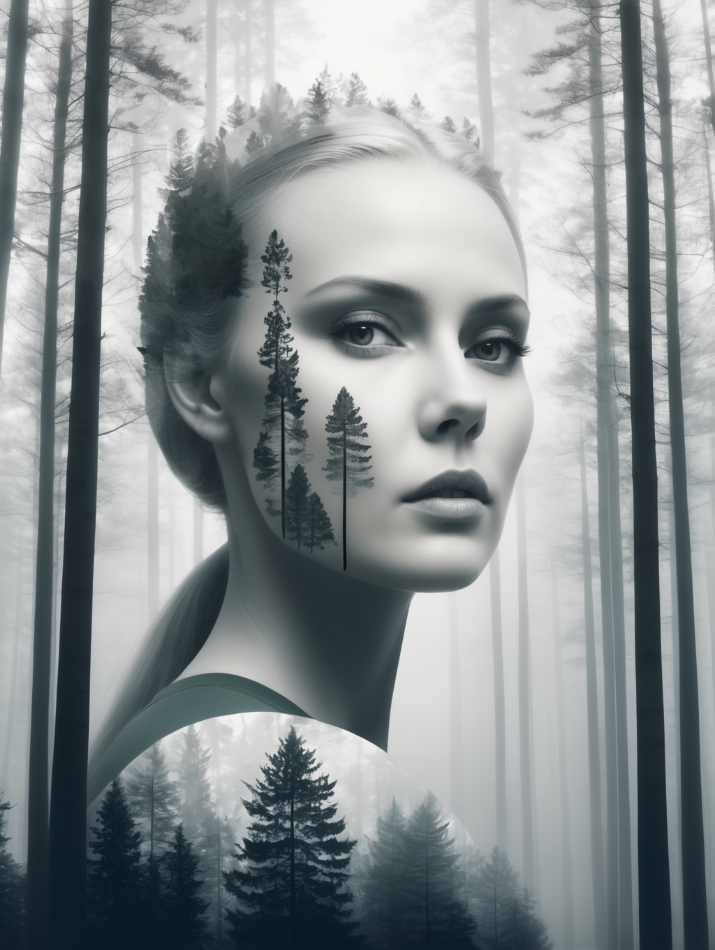 Premium Free ai Images | nordic queen filled with forest double ...