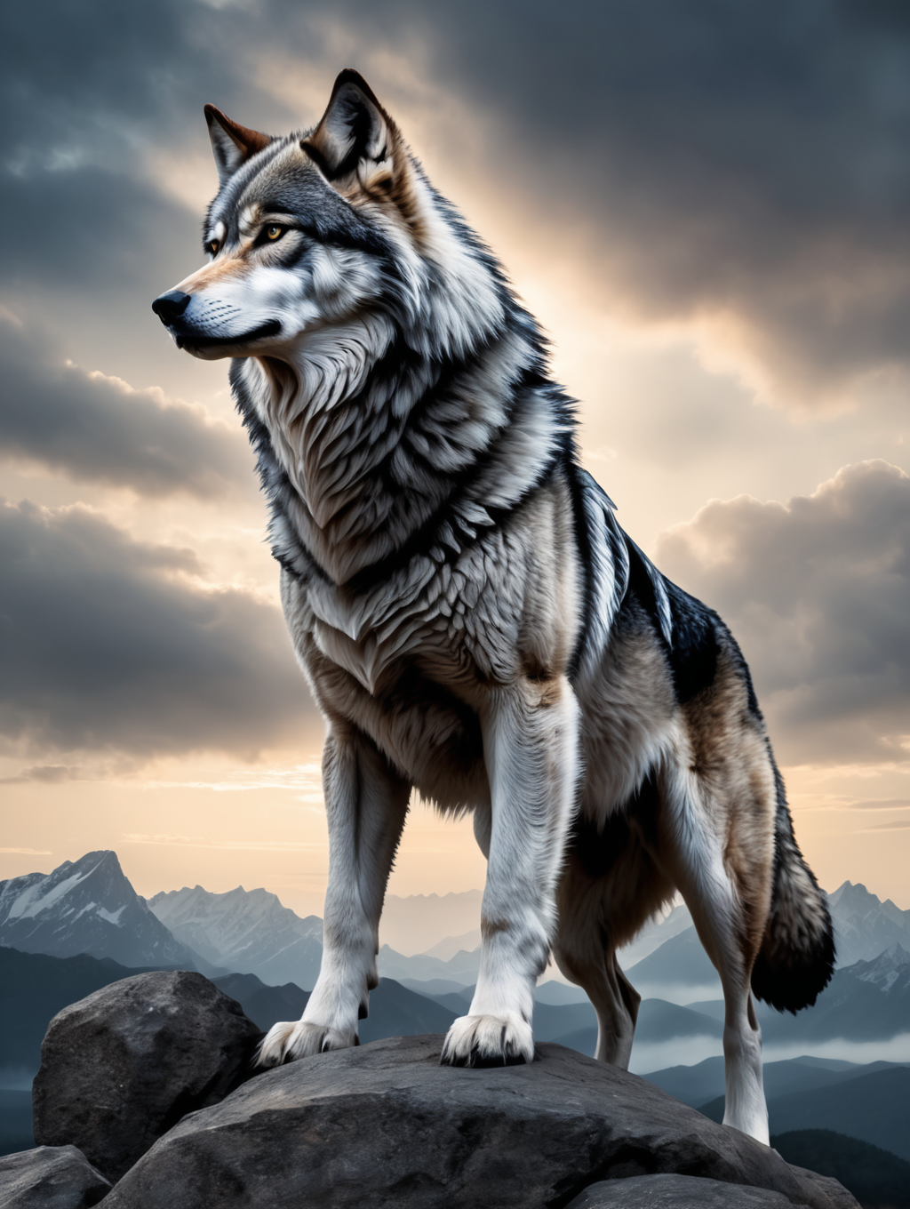 Premium Free ai Images | heroic figure personified as an alpha wolf ...