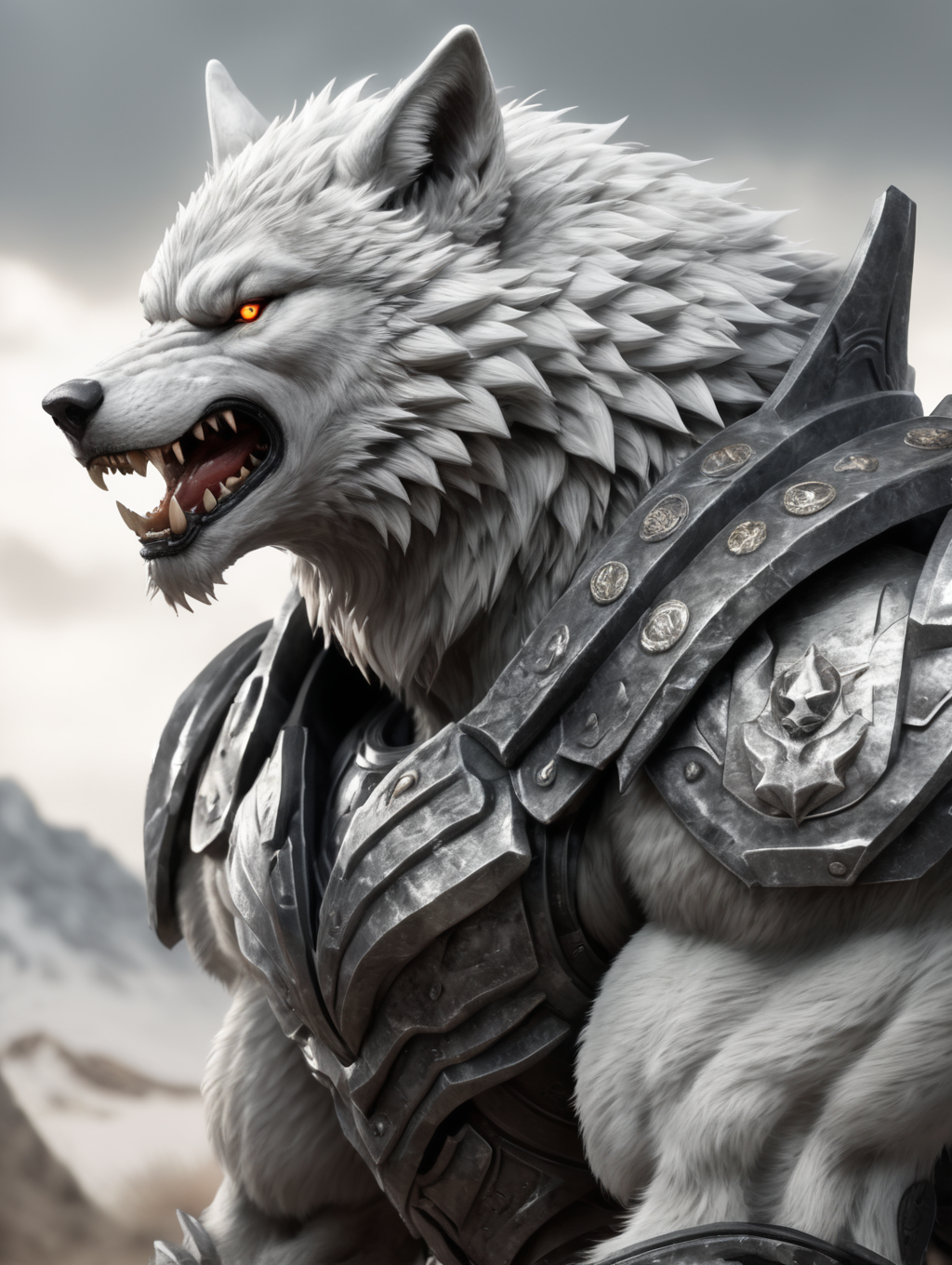 Premium Free ai Images | highly muscular anthropomorphic wolf character ...